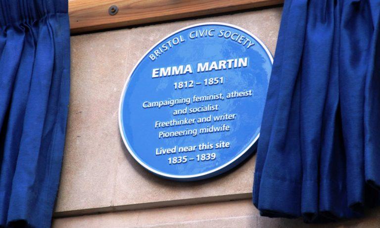 Emma Martin blue plaque - Bristol Civic Society